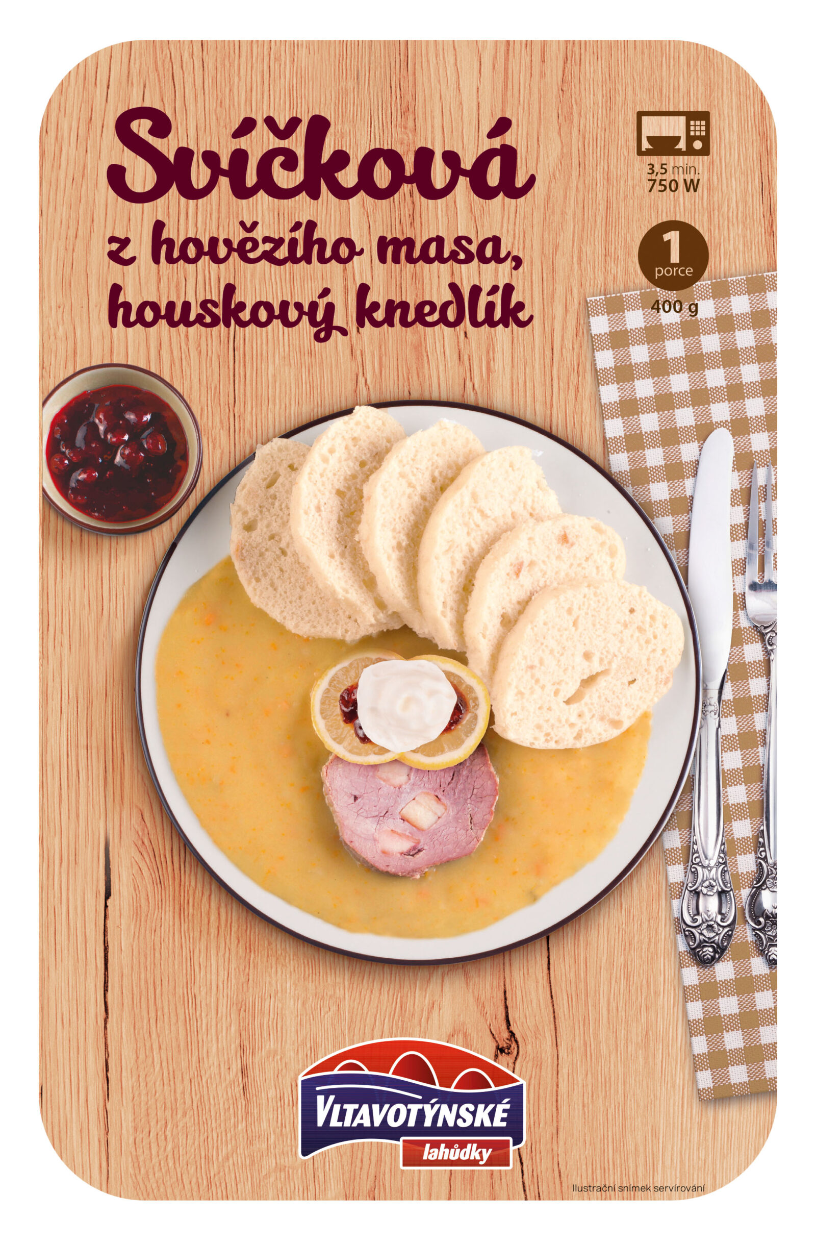 Svíčková z hovězího masa, houskový knedlík - Vltavotýnské lahůdky